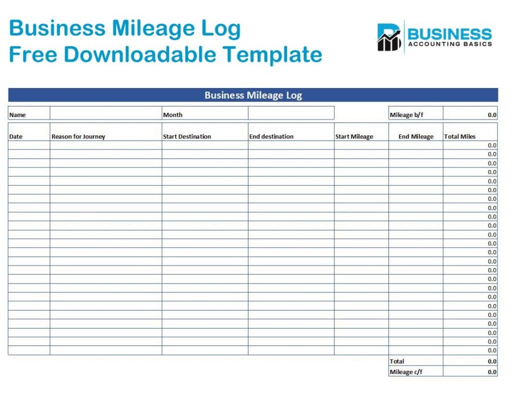 Simple Mileage Log Free Mileage Log Template Download Simple Mileage Log Free Mileage Log Template Download